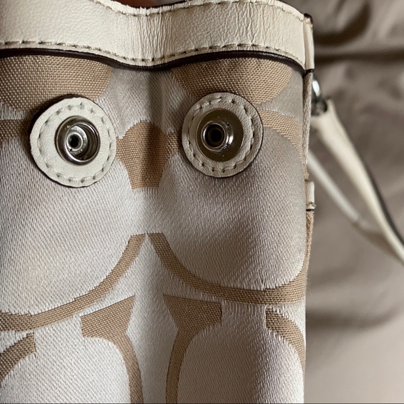 Coach | Bags | Coach Logo Handbag Beige Cream | Poshmark